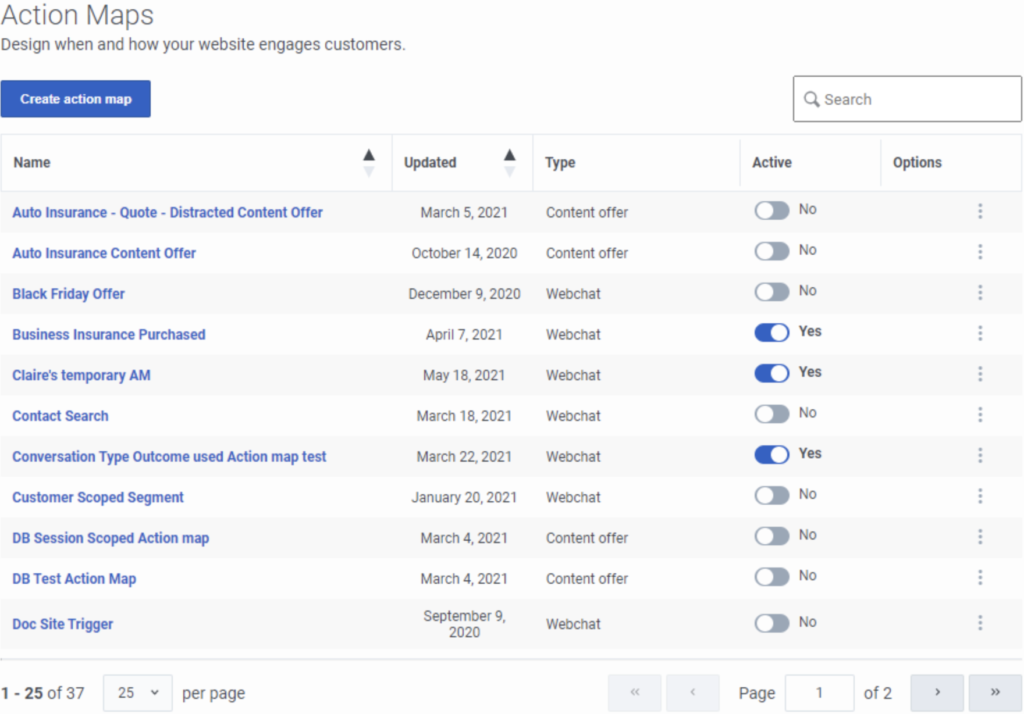 查看行动地图-Genesys 云资源中心